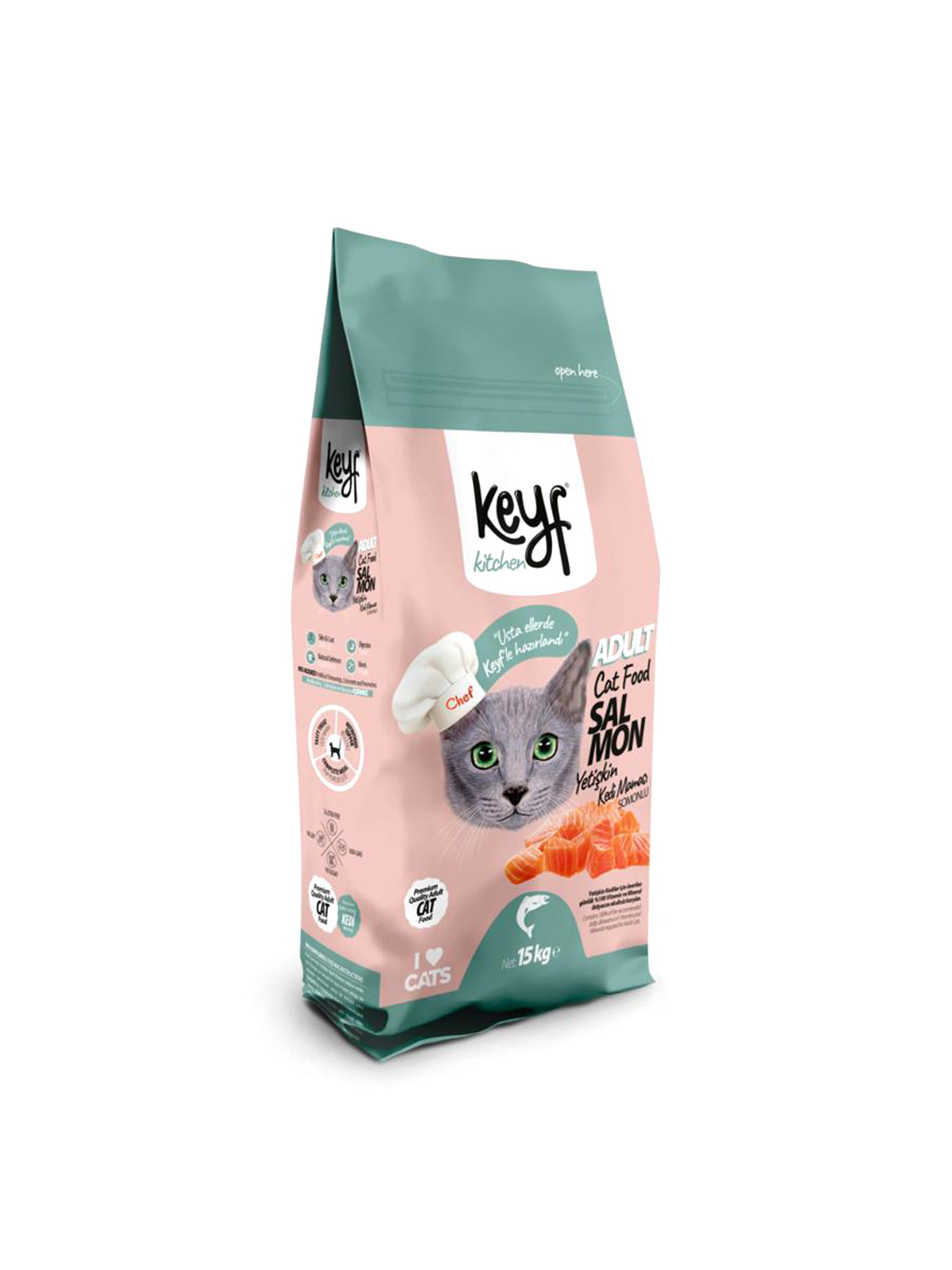 Keyf Yetişkin Kediler İçin Somonlu Kuru Mama - Lotus