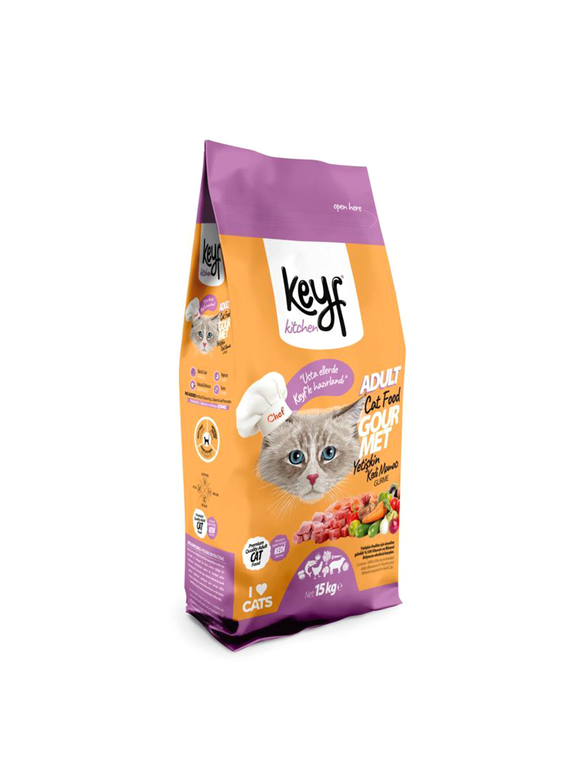 Keyf Gurme Yetişkin Kediler İçin Kuru Mama - Lotus